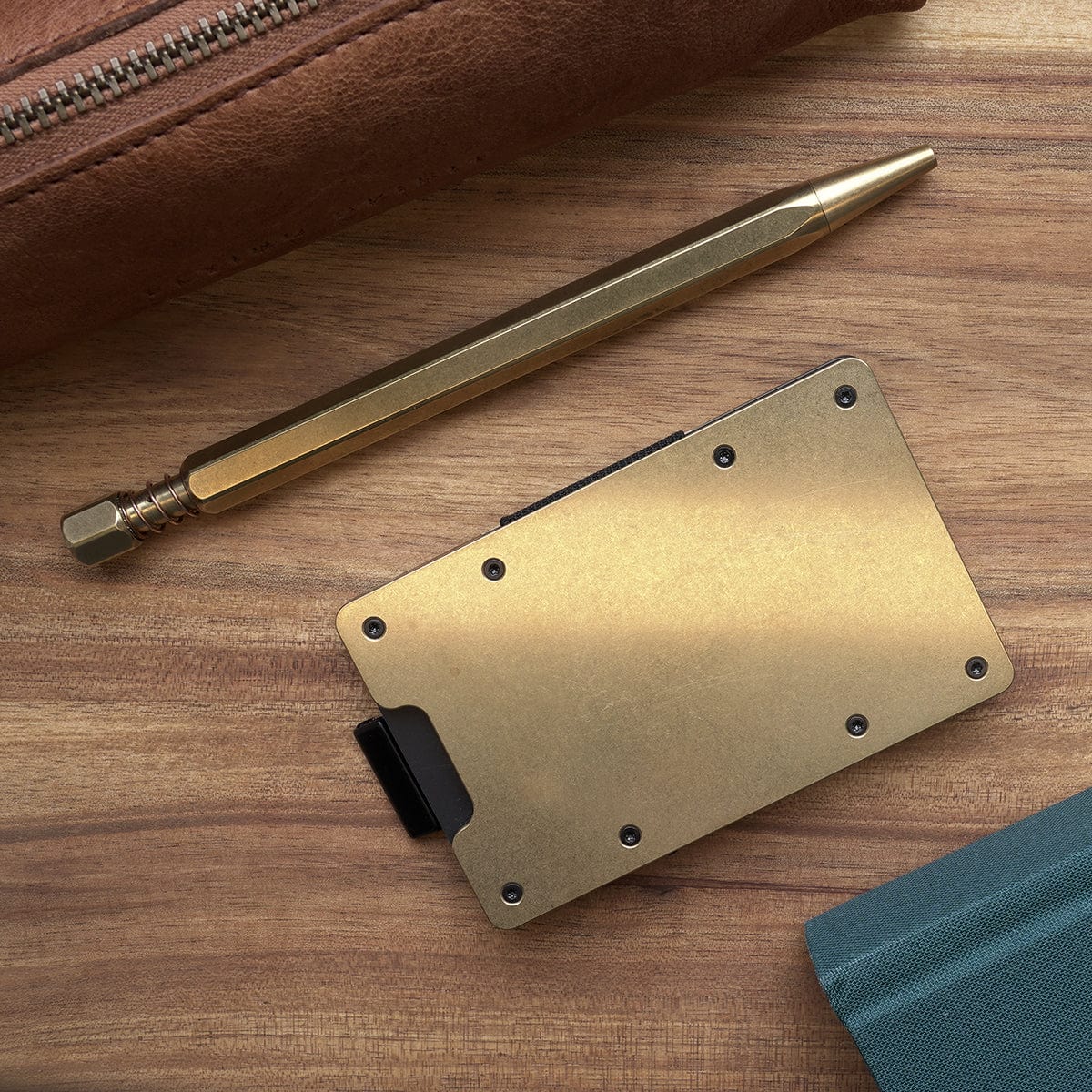 Stonewashed Brass | Slide Wallet + Brass Cash Clip - AVIATOR by ...