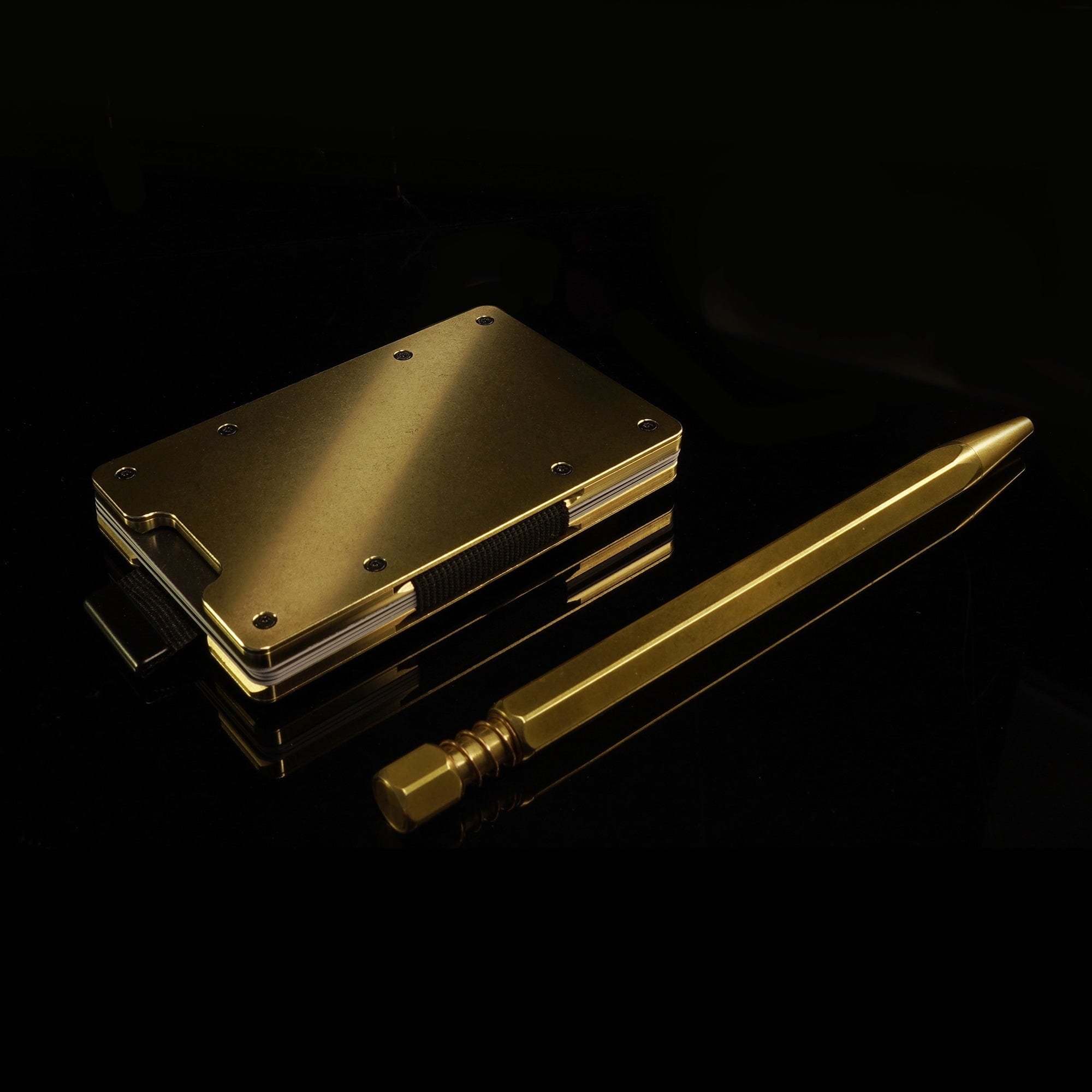 Stonewashed Brass | Slide ONE Wallet + Brass Cash Clip - AVIATOR by ...