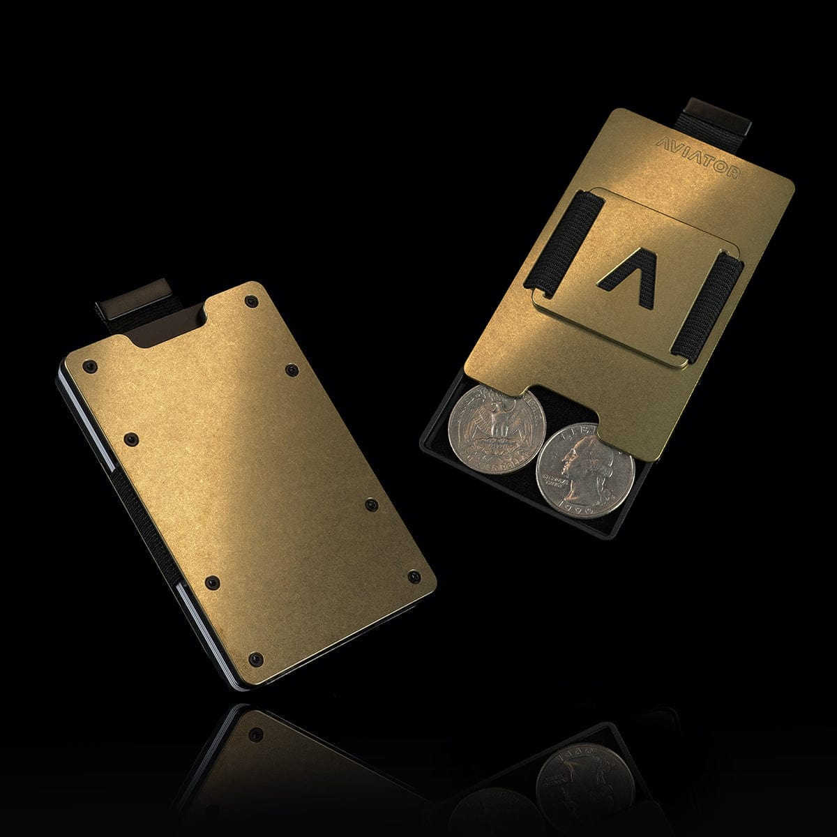 Stonewashed Brass | Slide Wallet + Brass Cash Clip - AVIATOR by ...