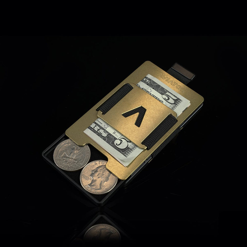 Stonewashed Brass | Slide Wallet + Brass Cash Clip - AVIATOR by ...