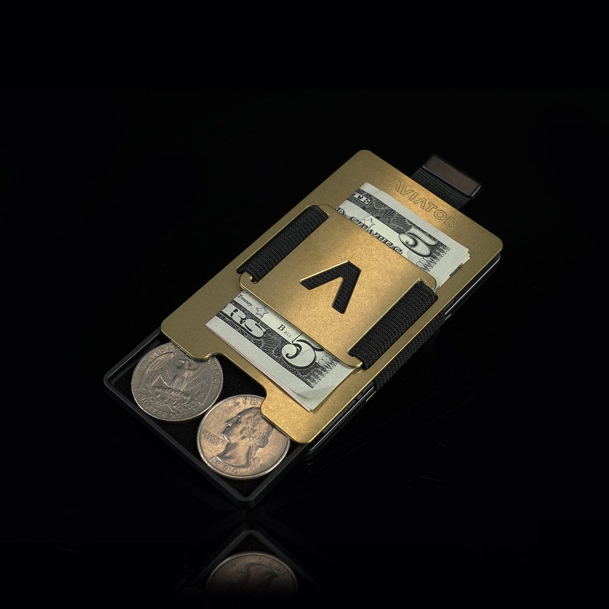 Stonewashed Brass | Slide Wallet + Brass Cash Clip - AVIATOR by ...