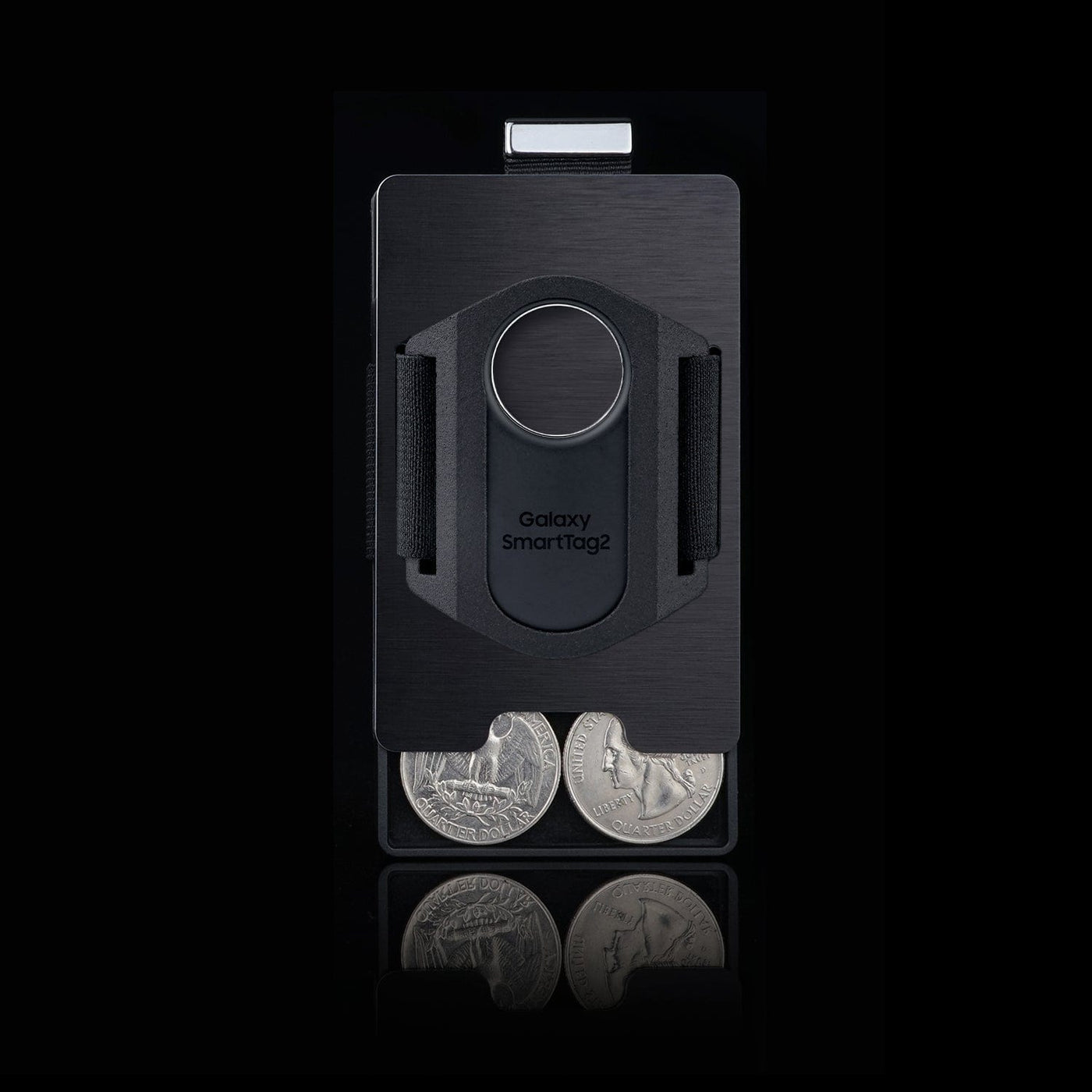 Brushed Black | Slide Wallet + 3D printed Samsung Galaxy SmartTag2 Hol ...