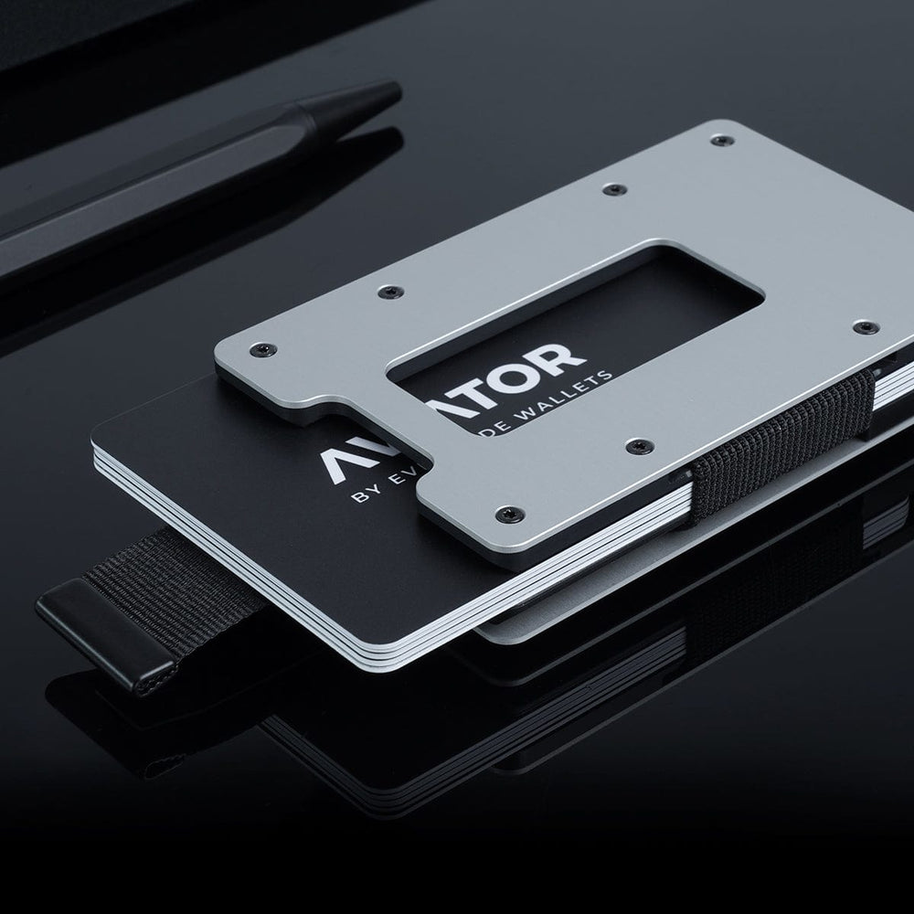 Ice Grey | Slide Wallet + Carbon Fiber Cash Clip - AVIATOR by EVERMADE ...