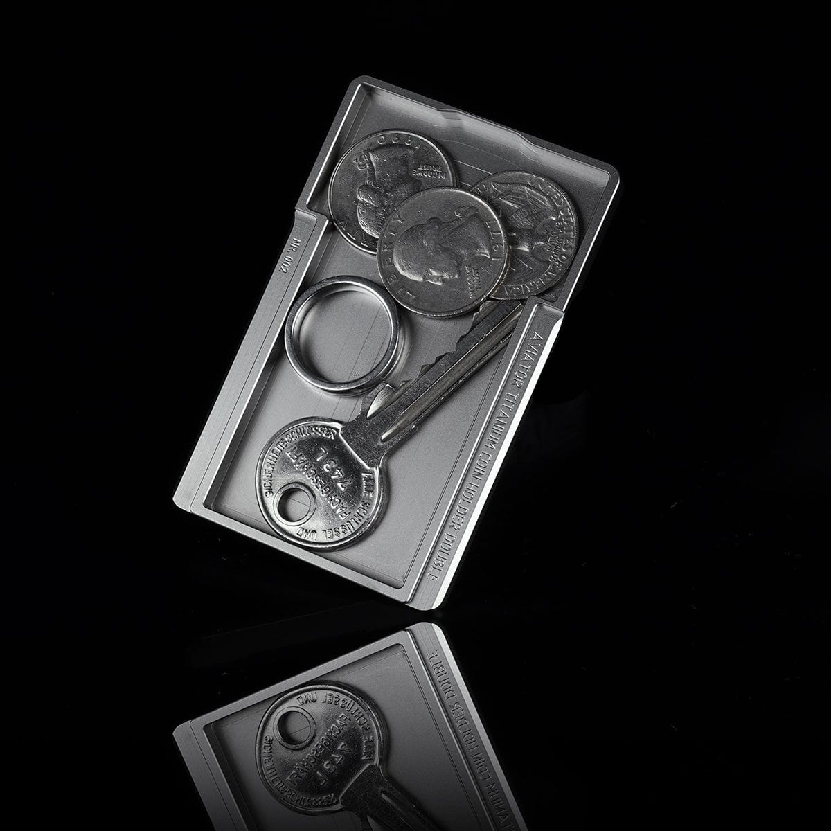 Titan #1 | Titanium Double Coin Compartment - AVIATOR by EVERMADE WALLETS