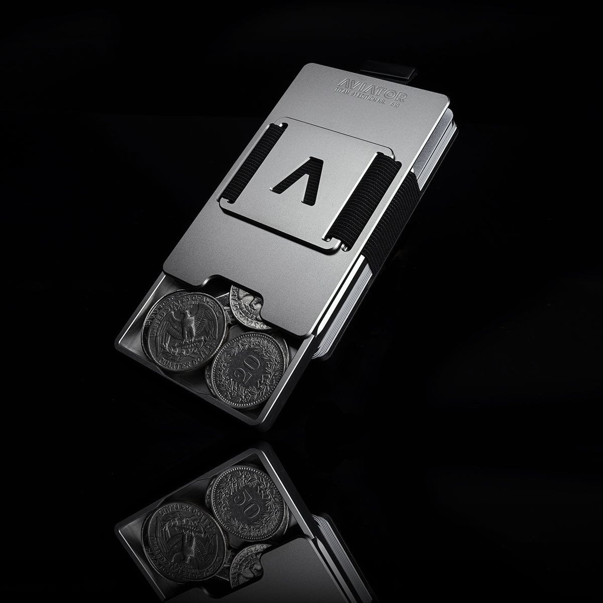 Titan #1 | Titanium Double Coin Compartment - AVIATOR by EVERMADE WALLETS