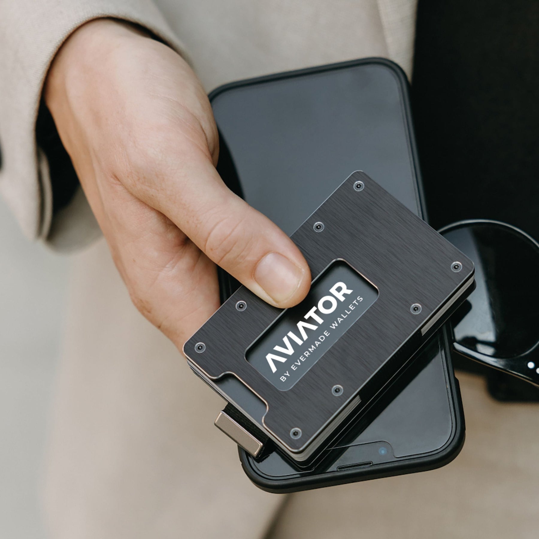 Brushed Black | Slide Wallet + 3D printed Samsung Galaxy SmartTag2 Hol ...