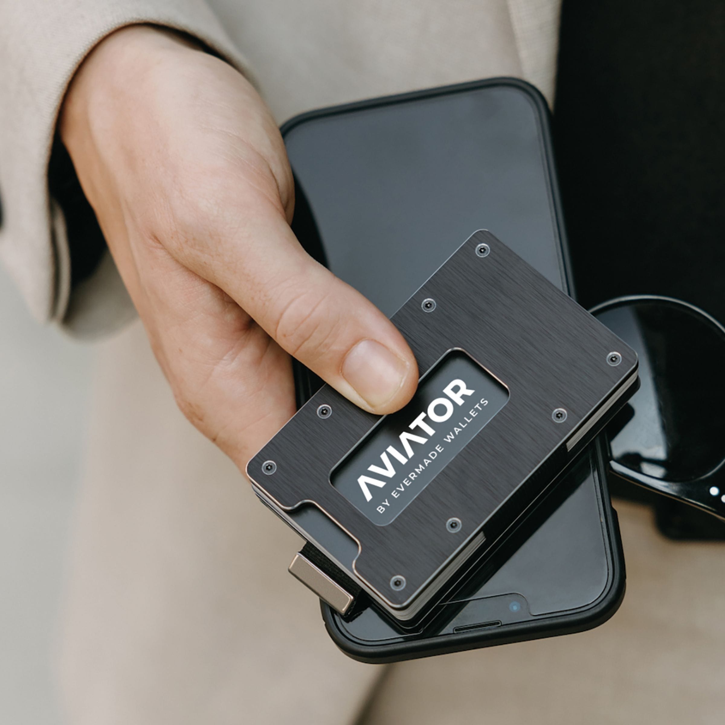 Brushed Black | Slide Wallet + 3D printed Samsung Galaxy SmartTag2 Hol ...