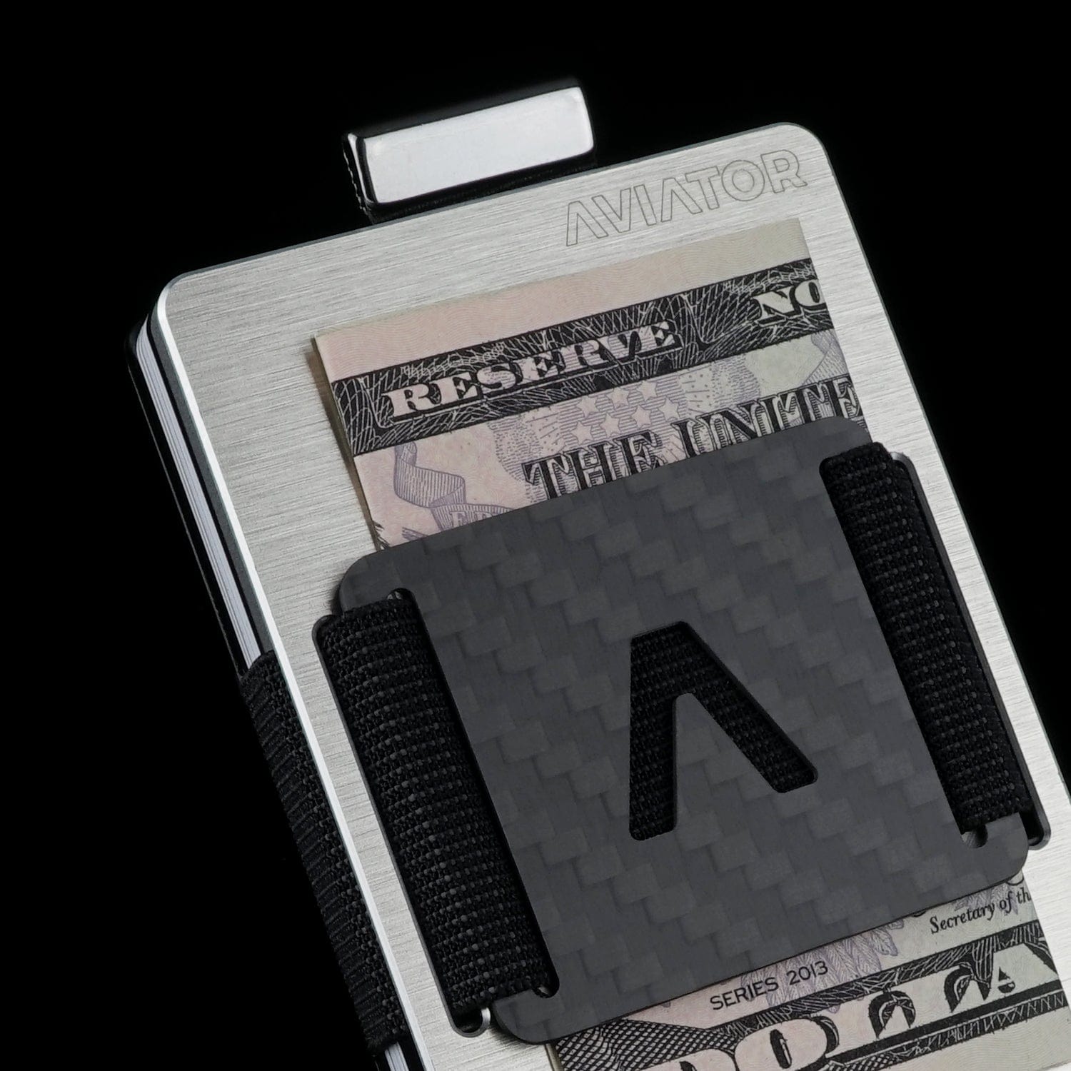 Brushed Silver | Slide Wallet + Carbon Fiber Cash Clip - AVIATOR by ...