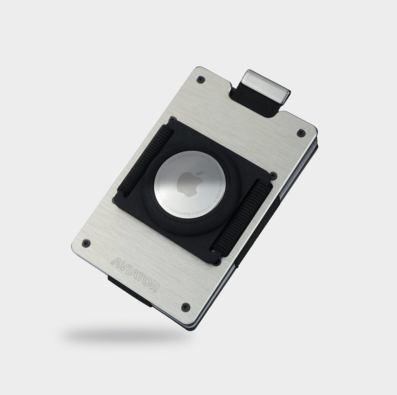 Brushed Silver Metal Slim Wallet - AVIATOR by EVERMADE WALLETS