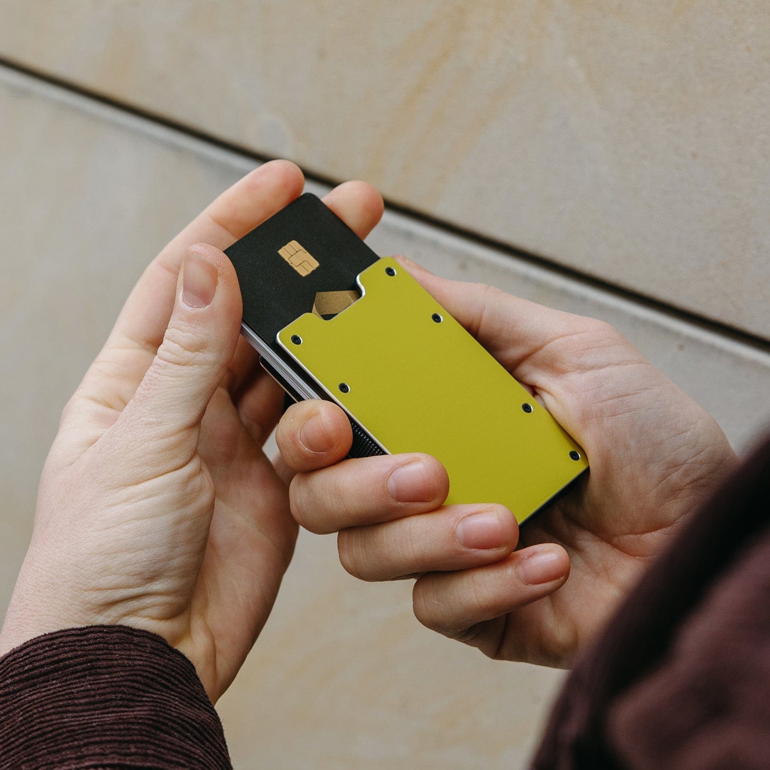 Electric Lime Metal Slim Wallet - AVIATOR by EVERMADE WALLETS