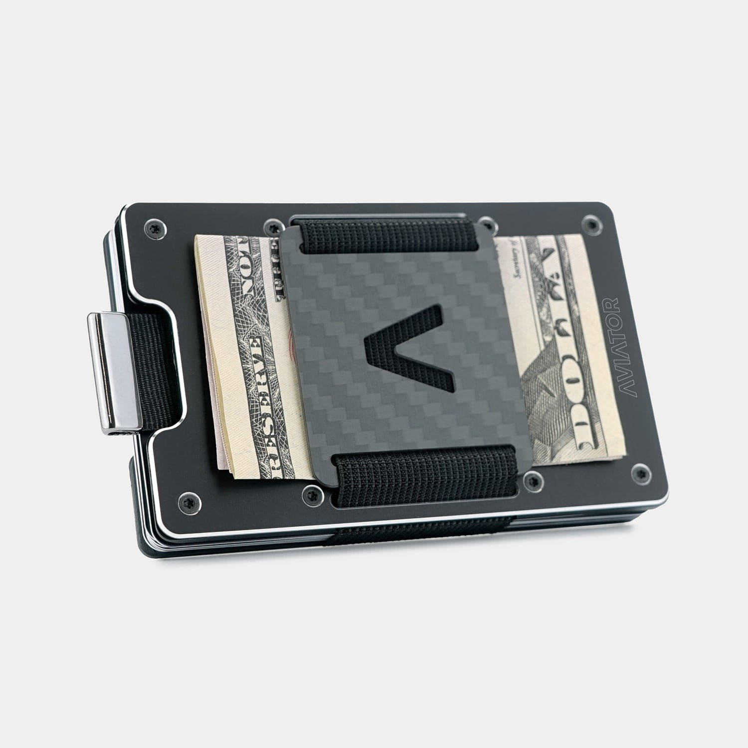 Obsidian Black Metal Slim Wallet - AVIATOR by EVERMADE WALLETS