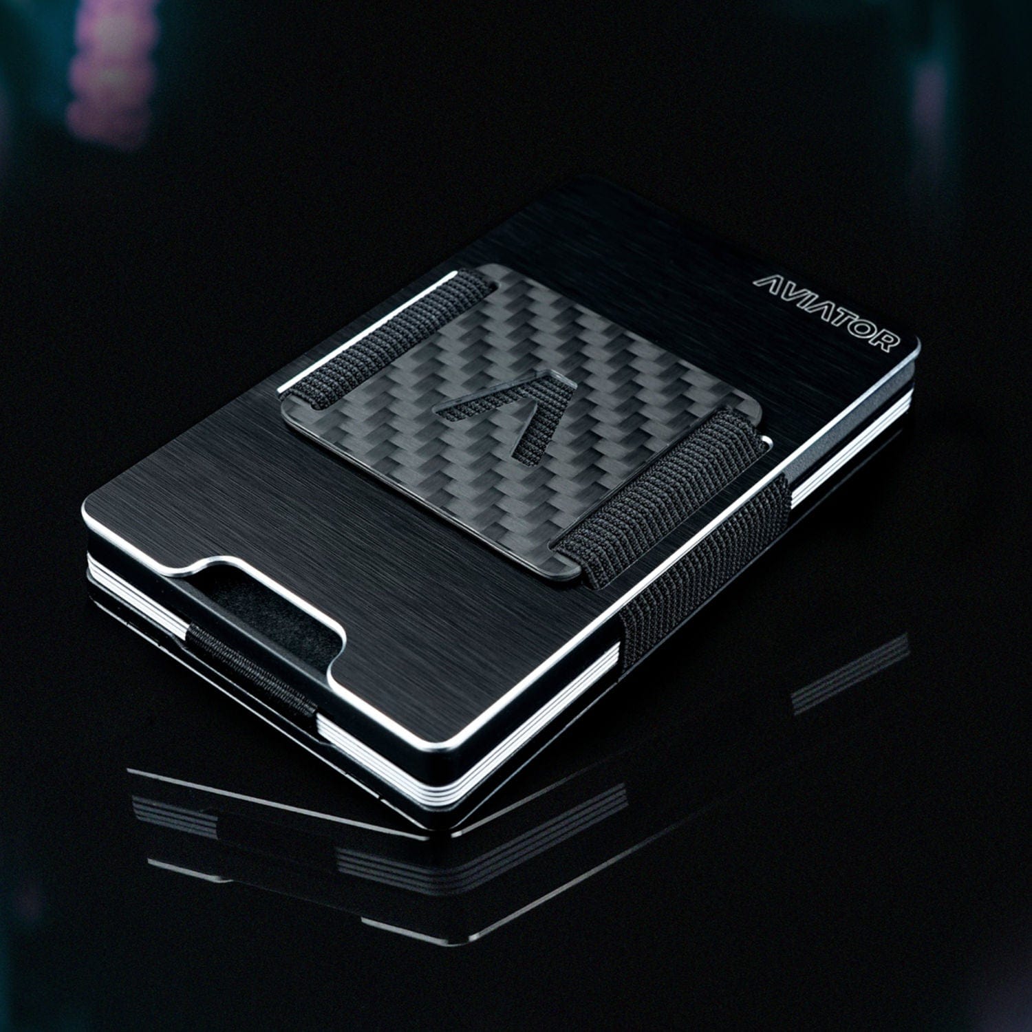 Brushed Black Slim Wallets | Slide | Best Metal Wallets - AVIATOR by ...