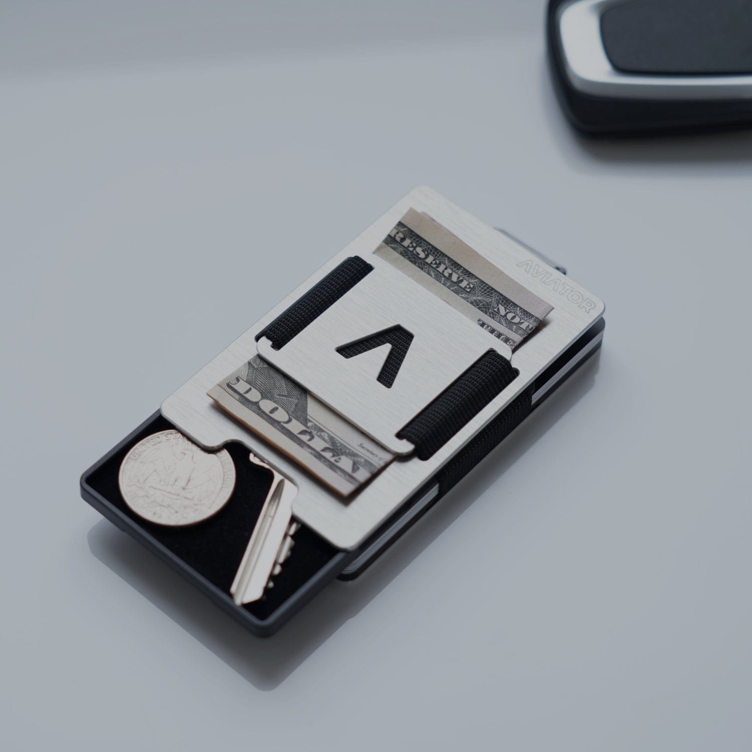 Brushed Silver Slim Wallets | Slide | Best Metal Wallets - AVIATOR by ...